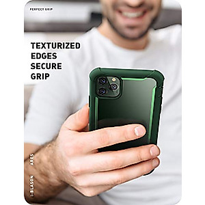 i-Blason Ares Case for iPhone 11 Pro Max 2019 Release, Dual Layer Rugged Clear Bumper Case with Built-in Screen Protector (Green)
