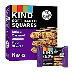 KIND Soft Baked Squares, Salted Caramel Almond Flour Blondie, 6 count