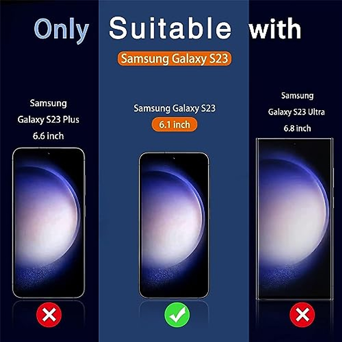 Milomdoi [3+3 Pack] for Samsung Galaxy S23 Privacy Screen Protector Tempered Glass Accessories 3 Pack Privacy Screen Samsung Galaxy S23 5G 3 Pack camera Lens Protector Case fingerprint Suitable