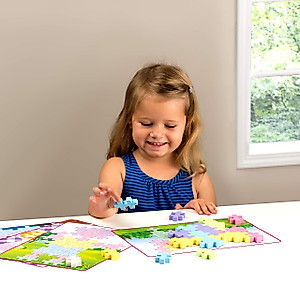 PLUS PLUS - BIG - BIG Picture Puzzles, Pastel Color Mix - Construction Building Stem Toy, Interlocking Large Puzzle Blocks for Toddlers and Preschool