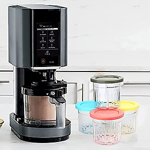 Veterger Replacement Parts 4 pack Extras Containers Pints And Lids,Compatible with Ninja Creami Ice Cream Maker NC299AMZ NC301 NC300 Series