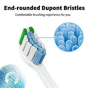 USHON Replacement Toothbrush Heads for Philips Sonicare Click-on Toothbrushes, Brush Heads Compatible with Phillips Sonicare Snap-on Electric Tooth Brushes, 8 Pack