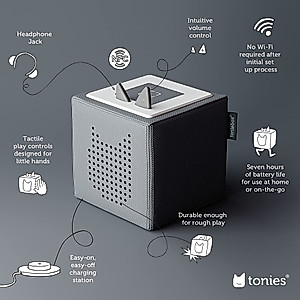 Toniebox Audio Player Starter Set with Playtime Puppy - Listen, Learn, and Play with One Huggable Little Box - Gray