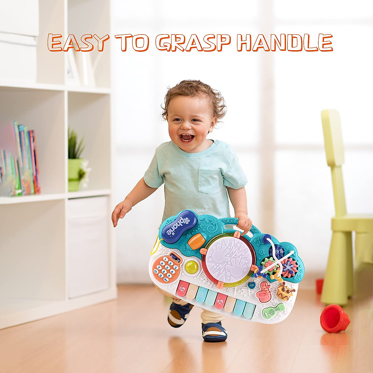 TWFRIC Baby Piano Toys 6 in 1 Toddler Piano Keyboard Drum Set 6 to 12-18 Months Toddlers Music Toy Early Education Musical Learning Toys Gift for 1 2 3 Years Old Kids Girls Boys