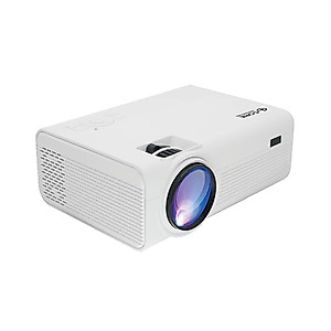 Core Innovations 150" LCD Home Theater Mini Projector, Adjustable Size, Built in Speakers, Compatible with TV Stick, Smartphone, Gaming Consoles, DVD Player, USB, (White)
