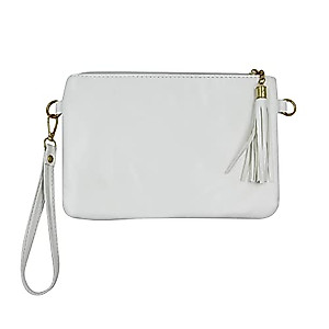 Amamcy Women Quilted Wristlet Clutch with Tassel Envelope Bag Lightweight Clutch Handbag Faux Leather Wallet for Ladies