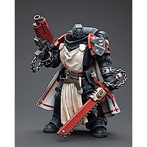 Pipigirl JoyToy × Warhammer 40K Genuine License 1/18 Soldier, Black Templars Primaris Sword Brethren, 4inch Army Military Extreme Warrior Models Action Figures Kits (Harmund)