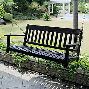 Cambridge Casual Solid Wood Bentley Porch Swing, Black