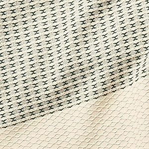 Amazon Aware Woven Cotton Throw Chevron Block Blanket - 60 x 80-Inch , Natural/Balsam Green