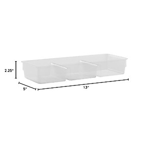 InterDesign Linus Dresser and Vanity Drawer Organizer, 13-inch by 5-inch by 2.25-inch, Clear