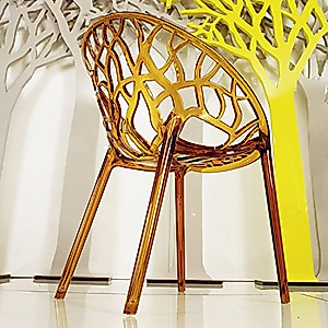 Compamia Crystal Polycarbonate Patio Dining Chair in Amber (Set of 2)