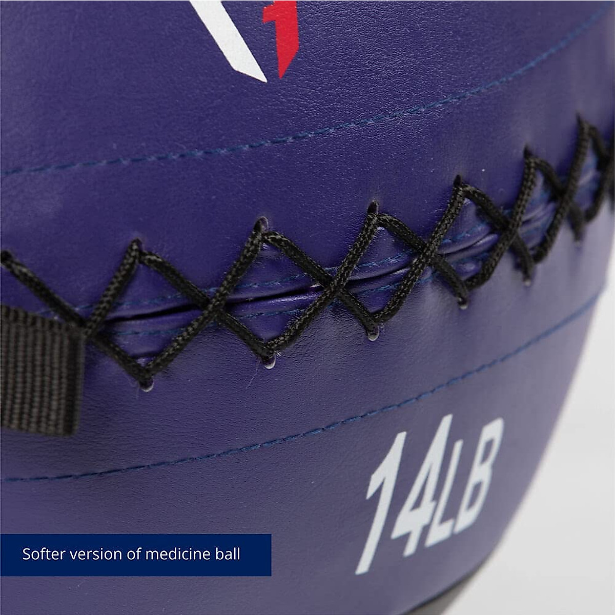 Titan Fitness Soft Leather Medicine Wall Ball 14 lb. Durable, Endurance, Cardio, Core Strength
