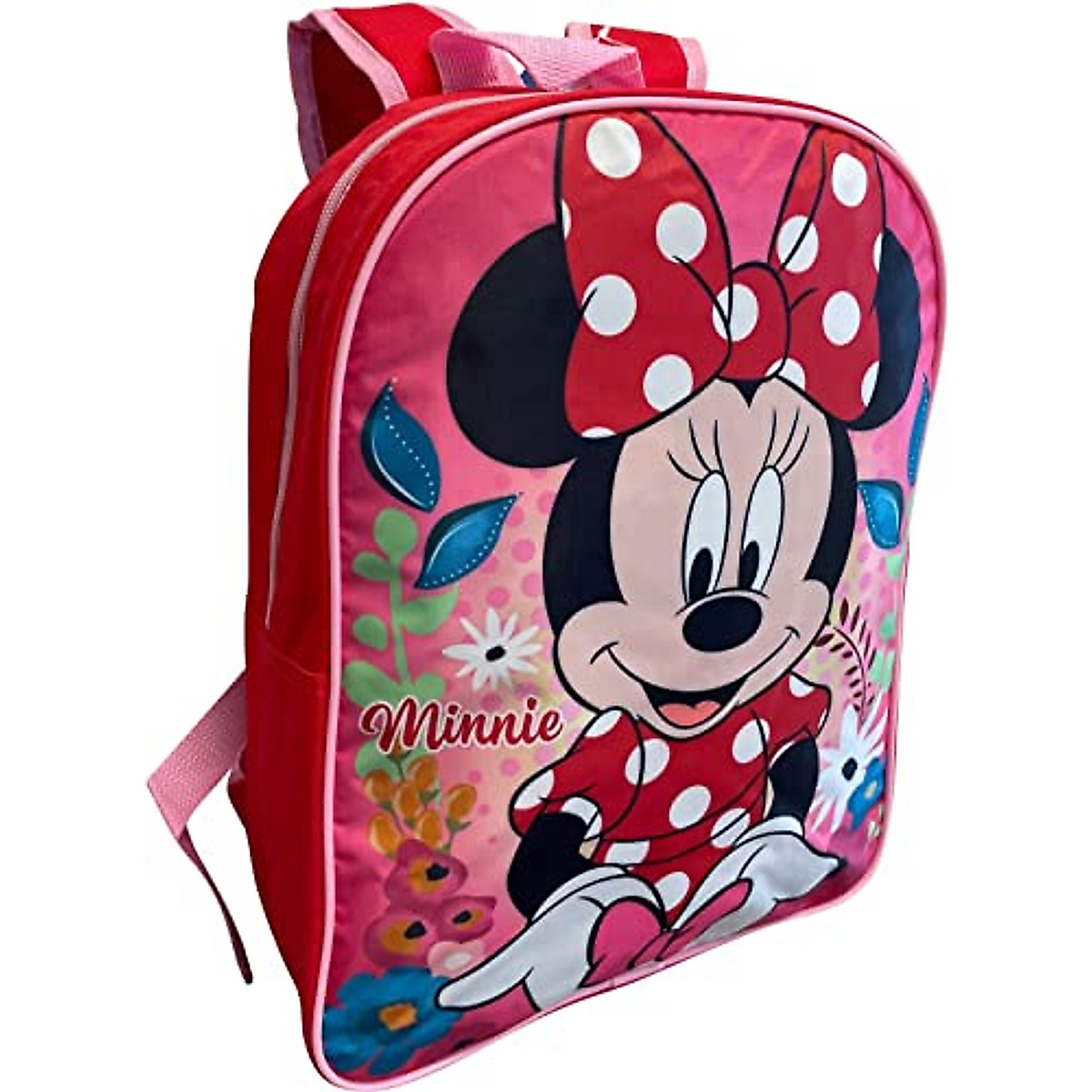 Ruz Minnie Mouse 15" School Bag Backpack (Red-Pink)