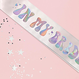 in My Bride Era Iridescent Sash, Bridal Shower Sash for Bride, Bachelorette Party Sash