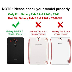 KIQ Armor Series for Samsung Galaxy Tab E 9.6 Case Thick Protective Kickstand Case for Samsung Galaxy Tab E Case SM-T560 2015 (SM-T560/T561/T565/T567) - Black