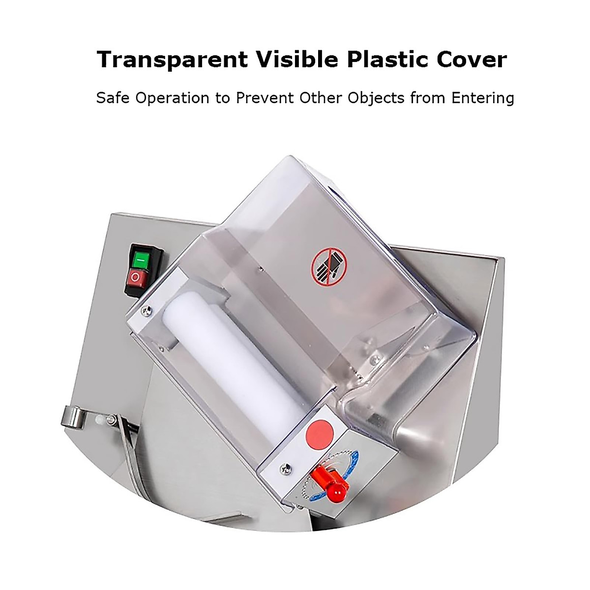 EQCOTWEA Electric Pizza Dough Roller Sheeter Machine 16in Pizza Dough Ball Press Machine Automatic Pizza Dough Rolling Press Machine 370W Stainless Steel Pasta Bread Maker for Commercial and Home 110V