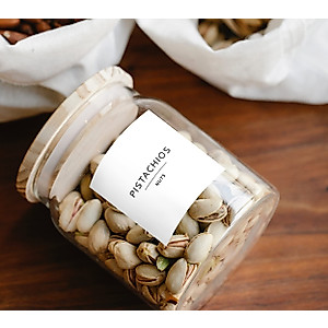 Dekluttr Pantry Labels for Containers Waterproof Minimalist Preprinted Canister Labels Pantry Organization Labels for Food containers Plastic and Glass White Vinyl Label Set Only Pantry 1