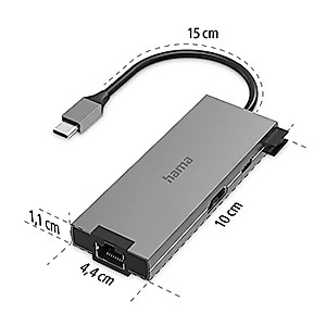 Hama USB-C Multiport, 5 Ports, HDMI+LAN