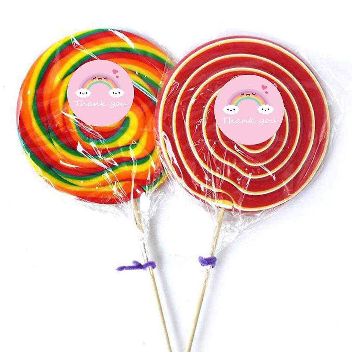 Bamsod 1'' Rainbow Thank You Stickers Roll of 1000 Pcs | 2 Rolls, Unique Design Patterns for Personal & Business Use | Small Business Supplies for Packaging Bags, Envelopes, Gifts