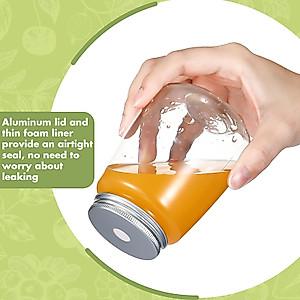 Rtteri 50 Pack Plastic Mason Jars with Lids and Straws Plastic Juice Bottles Bulk Drink Containers with Aluminum Caps Clear Beverage Containers for Iced Coffee Milk Tea (12 Oz)