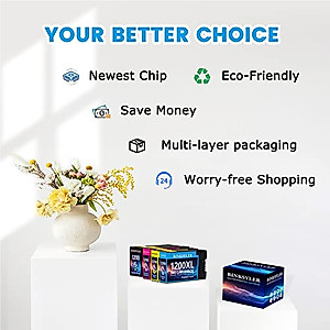 BINKSYLER Maxify 1200XL Ink Cartridges Replacement for Canon PGI-1200XL PGI-1200 XL PGI 1200 XL Ink Work for Canon Maxify MB2720 MB2050 MB2350 MB2320 MB2020 MB2120 Printer (3BK,3C,3M,3Y) 12 Pack