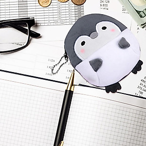 NUOBESTY Penguin Plush Coin Purses Penguin Cartoon Coin Bags Plush Penguin Animal Change Purses, 2 Pcs （ Grey ）