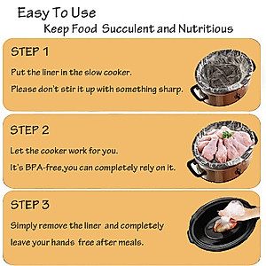 40 Counts Slow Cooker Liners and Cooking Bags, Extra Large Size Fits 6-10QT Pot, 14"x 22", BPA Free, Suitable for Oval & Round Pot -2 Pack