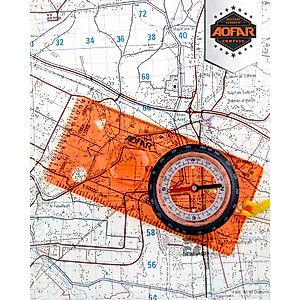 AOFAR Orienteering Compass AF-5C for Hiking, Boy Scout Compass for Kids - Professional Field Compass for Map Reading,Navigation and Survival Lightweight - Mini Camping Compass