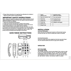 Yopay Amplified Single Line Corded Desk Telephone, Large Buttons Phones for Seniors, Extra Loud Ringer Desk Phone Easy to Read, White, Elderly Friendly