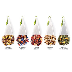 Tea Forte Herbal Retreat Organic Citrus And Fruit Herbal Tea, Petite Presentation Box, Sampler Gift Set With 10 Handcrafted Pyramid Bag Infusers, Caffeine Free, 10 Count (Pack of 1)