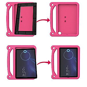 Alcatel Joy Tab 2 8 inch 2020 Kids Case(Model 9032Z) - SHREBORN Shockproof Handle Friendly with Stand for Metroby t-Mobile 8" 2020 Tablet(Pink)