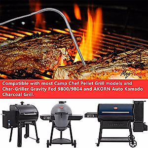 Replacement Meat Probes for Char-Griller Gravity Fed 980 and Akorn auto-kamado and Camp Chef Wood Pellet Grills, 2 Packs of Temperature Probe.