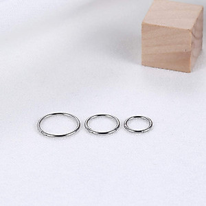 Lantine Hinged 20g Cartilage Earring Hoop Nose Rings 6mm 8mm 10mm Set Clicker Triple Double Forward Helix Hoops Earrings(3Pcs a Set)