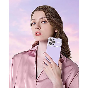 GUAGUA for iPhone 14 Pro Max Case, Silicone Phone Case for iPhone 14 Pro Max, [Full Camera Len Protector] Scratch Resistant Shockproof Protective Phone Case for iPhone 14 Pro Max 6.7'', Lilac Purple