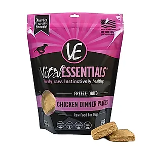 Vital Essentials Freeze-Dried Chicken Dinner Patties Dog Food, 14 oz