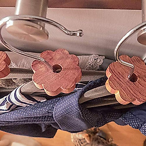 Wahdawn Aromatic Cedar Blocks for Clothes Storage, 100% Natural Cedar Hanger Rings & Hearts Blocks, Storage Accessories Closets & Drawers (40)