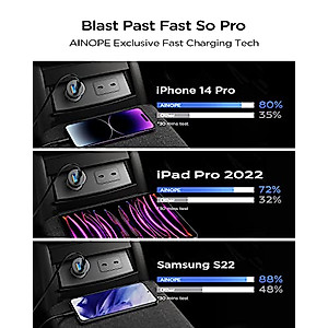 USB C Car Charger 54W iPhone Car Charger Adapter [Mini&Metal] AINOPE USB Car Charger Fast Charge PD36W&QC3.0 Car Phone Charger Fast Charging for iPhone 14 Pro Max Plus 13 12 Samsung S23/22/21 Pixel