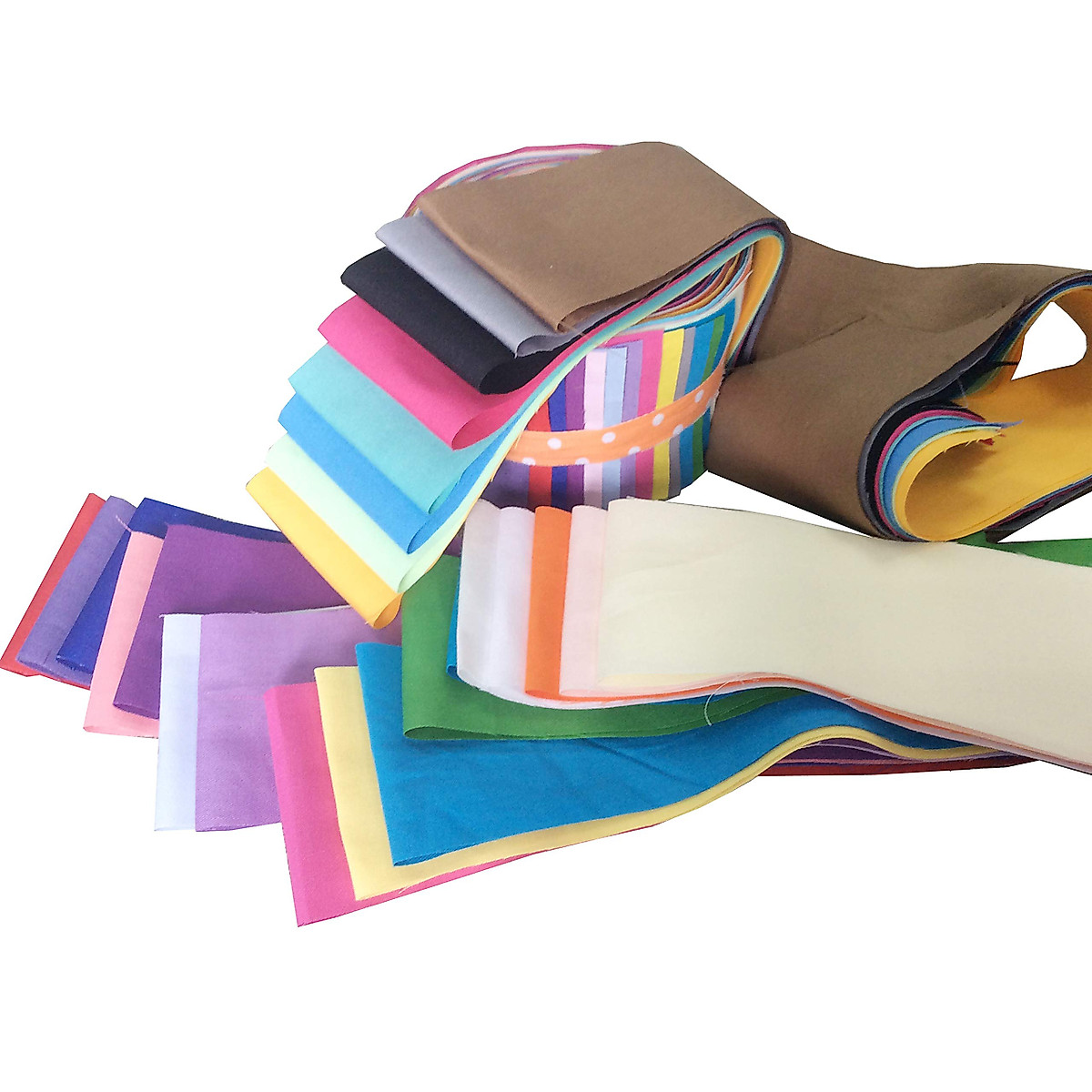 20PCS Solids Jelly Roll Fabric, Roll Up Cotton Fabric Quilting Strips (2.5inch x 42inch), Jelly Roll Fabric Strips for Quilting, Patchwork Craft Cotton Quilting Fabric