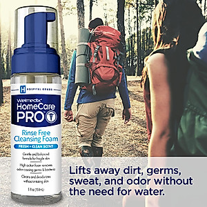 Welmedix Rinse Free Cleansing Foam, 3 in 1 Body Wash, Shampoo and Personal Cleanser for Elderly, Incontinence and Infant Care, Hospital Grade, Sulfate Free, Paraben Free (Pack of 3)