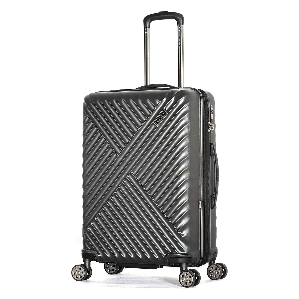 Olympia U.S.A. Luggage Matrix 3-Piece Pc Exp. Hardcase Spinner Set W/Hidden Compartment, GRAY