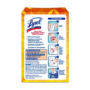 Lysol Click Gel Automatic Toilet Bowl Cleaner, Gel Toilet Bowl Cleaner, For Cleaning and Refreshing, Mango & Hibiscus, 6 applicators.