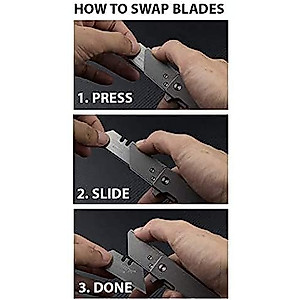 TiRant RAZOR V3 Utility Knife (Jet-Black 6AL-4V Titanium) DUAL-SLASH Edition EDC Box Cutter