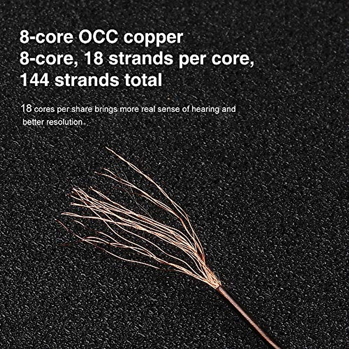 okcsc T4 2pin 0.75mm Earphones Cable IEM Headphones Upgrade Replacement Cable 8 Cores 6N OCC Copper Wires with 3.5mm Stereo Jack Plug-0.75mm,3.5mm Plug