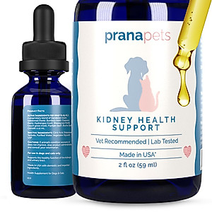 PranaPets Kidney Health Support Supplement for Cats | Naturally Supports Healthy Kidney Function in Cats | Herbal Formula Helps Inflammation & Symptoms of Kidney Issues