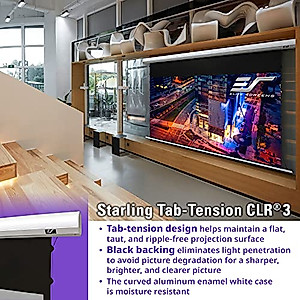 Elite Screens Starling Tab-Tension CLR® 3 Series, 121 INCH Diag.16:9 Ultra Short Throw Ceiling Ambient Light Rejecting (CLR/ALR) Electric Wall/Ceiling Retractable Projector Screen, STT121XH-CLR3