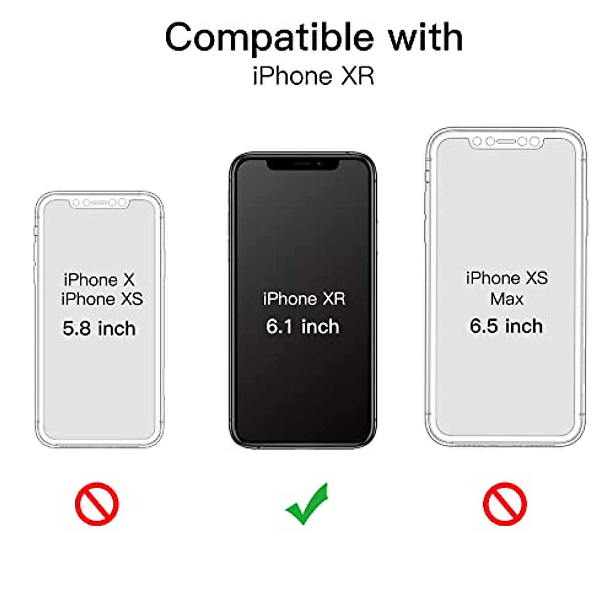 JETech Glitter Case for iPhone XR, 6.1-Inch, Bling Sparkle Shockproof Phone Bumper Cover, Cute Sparkly for Women and Girls (Clear)