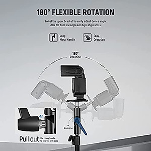 NEEWER Camera Flash Bracket H-Type Mount with Umbrella Softbox Holder, 180° Swivel Adjustable Metal Light Stand Adapter with 1/4" to 3/8" Screw Adapter for Speedlite LED Lamp Light Stand Tripod
