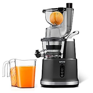 SIFENE Vertical Cold Press Juicer, Slow Masticating Juicer Machine, Juice Maker Extractor with 3.2" Big Mouth for Whole Fruits and Vegetables, Easy to Clean