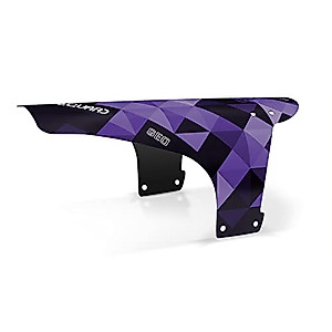 RideGuard PF1 - Front MTB Mudguard Mountain Bike Fender. Fits 24”, 26”, 27.5”, 29”, Plus Size and Fat Bikes. UK Made 100% Recycled Plastic Waste 100% Recyclable. (Geo Purple)