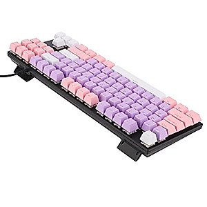 ciciglow Mechanical Gaming Keyboard, 87 Keys 26 RGB Color Backlit Ultra Slim Wired USB Keyboards with Blue Switch, Waterproof Wired USB Keyboards, 26 Kinds of Backlight Mode Switching(Pink